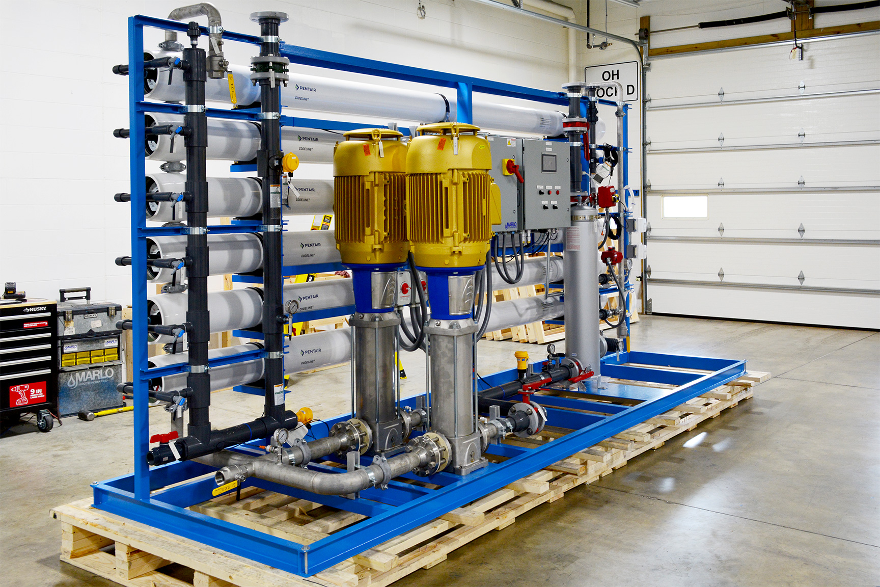 100 GPM Industrial Grade Reverse Osmosis RO Skid MARLO 100 GPM Industrial Grade Reverse Osmosis RO Skid MARLO